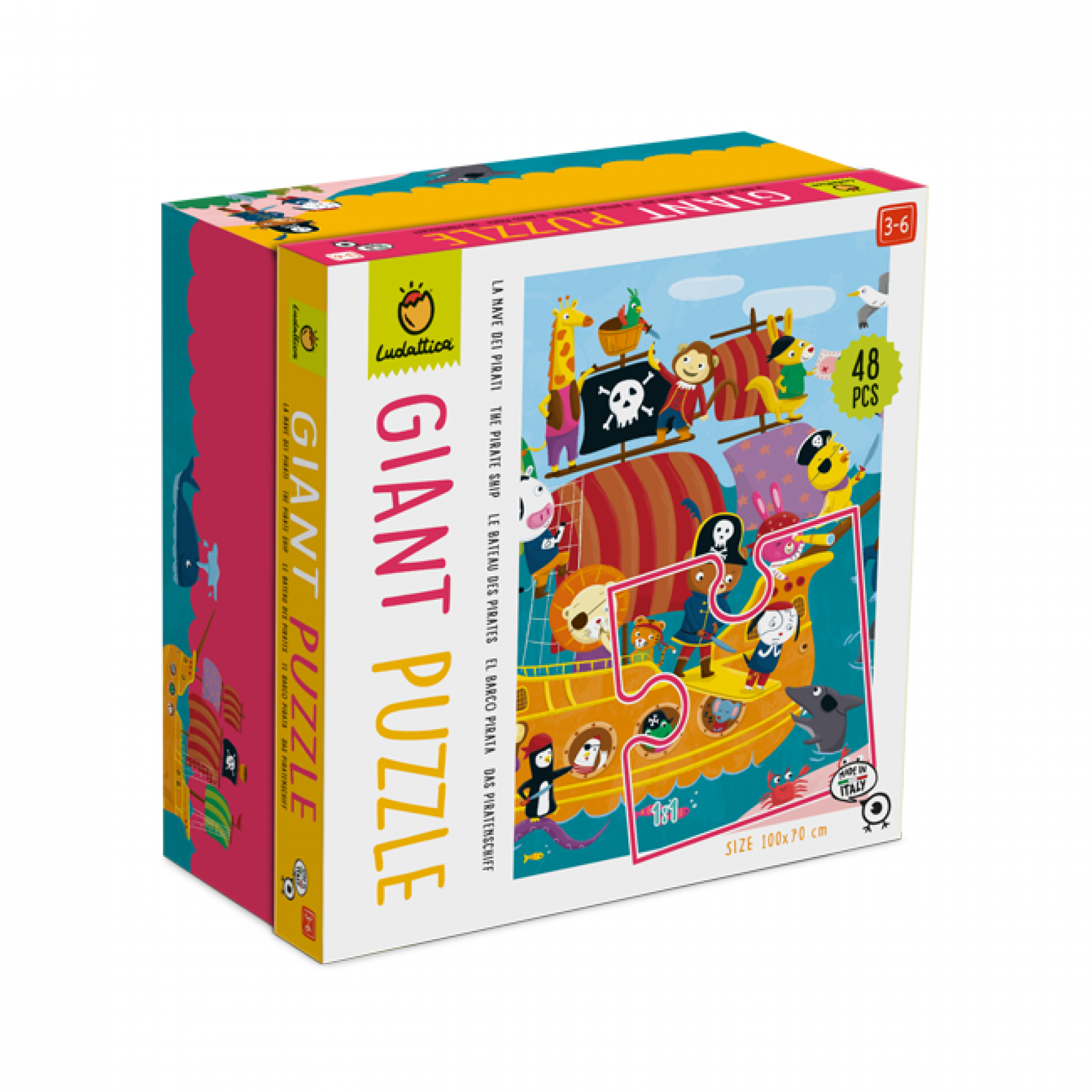 Puzzle géant bateau pirates - Ludattica | Jeujouethique.com