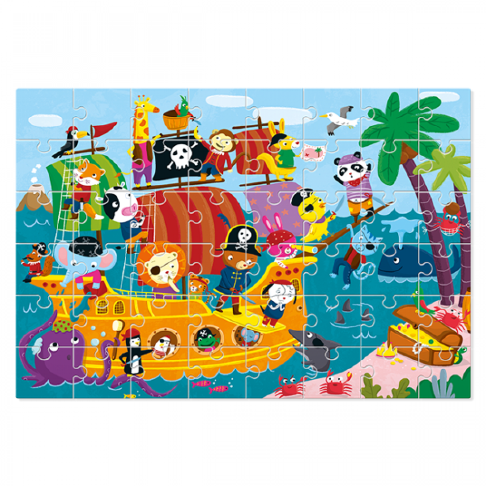 Puzzle géant bateau pirates - Ludattica | Jeujouethique.com
