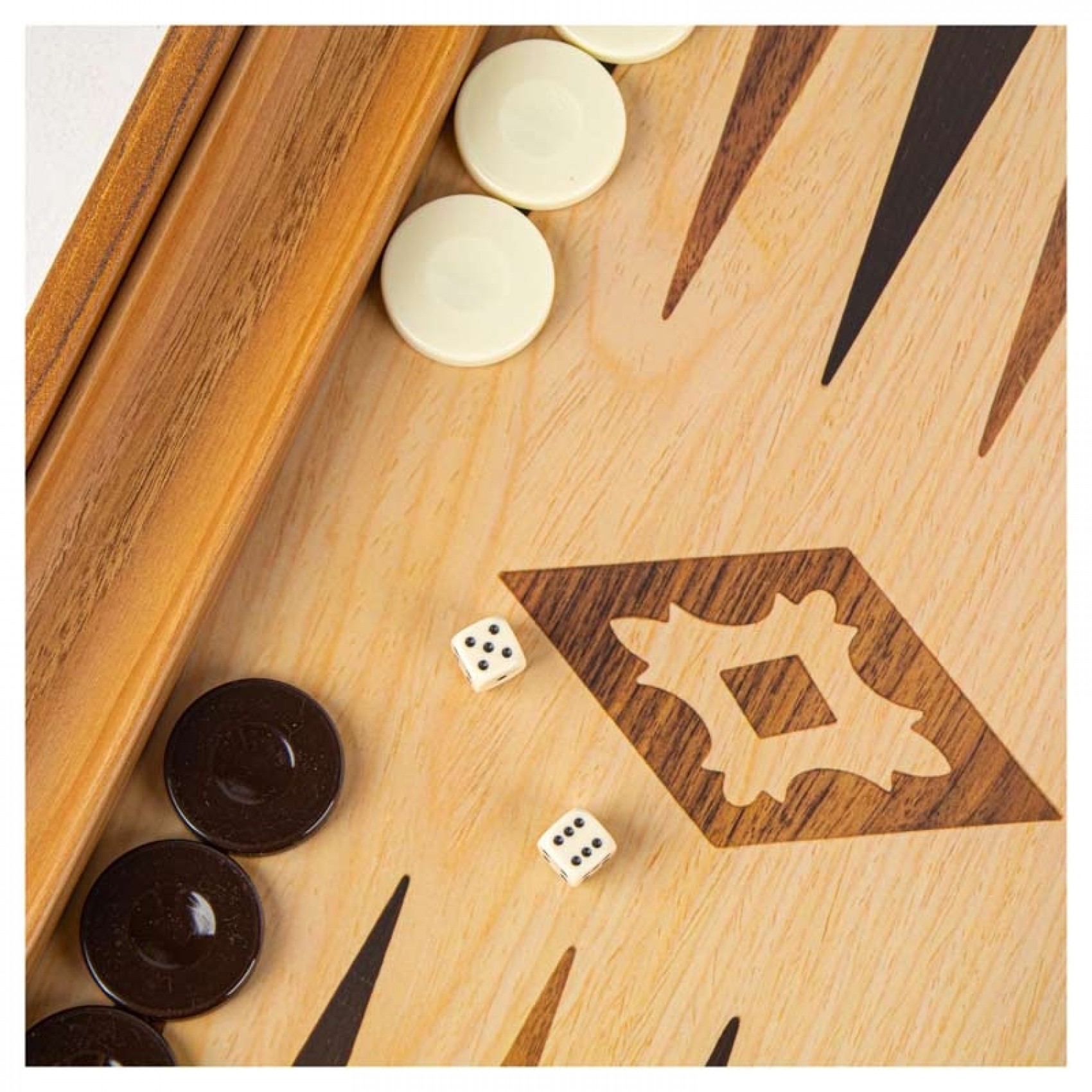 Jeu de Backgammon Luxe - Noyer - Manopoulos | Jeujouethique.com