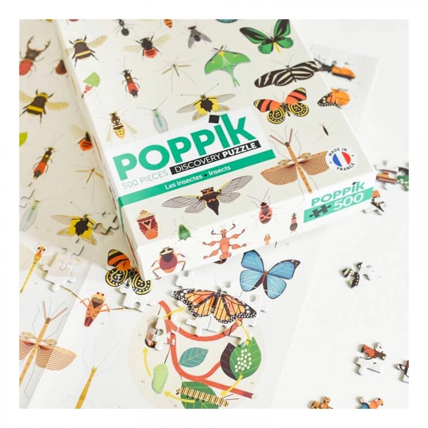 Puzzle découverte Les Insectes - 500 pièces - Poppik | Jeujouethique.com