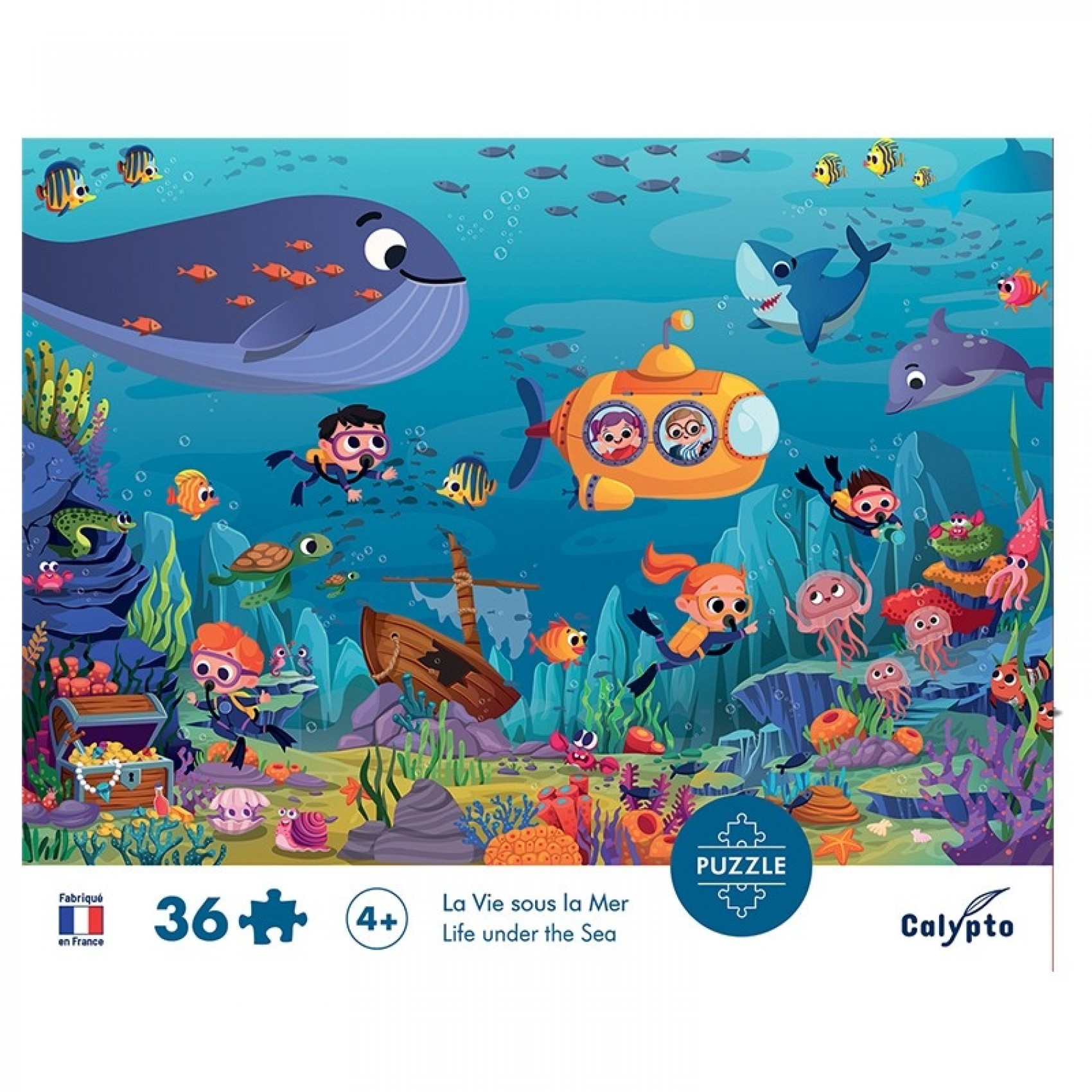 Puzzle 36 pcs Sentosphère la vie sous la mer | Jeujouethique.com