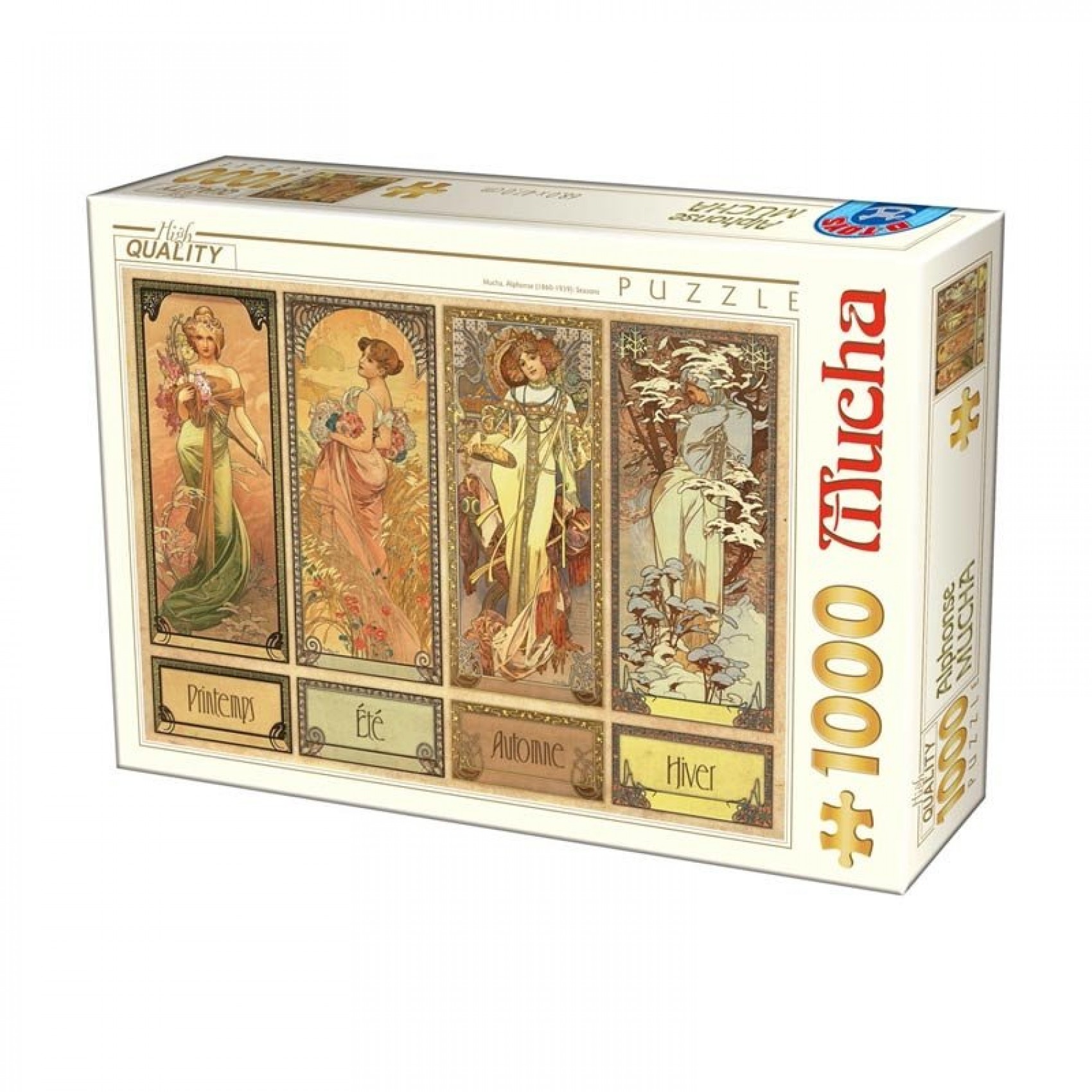 Puzzle 1000 pièces Alphonse Mucha - Les quatre saisons - D-Toys ...