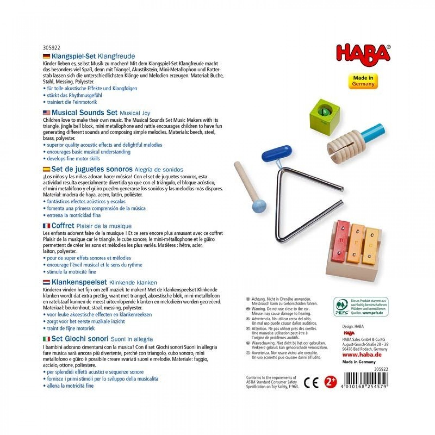 Coffret musical - 4 Instruments - Haba | Jeujouethique.com