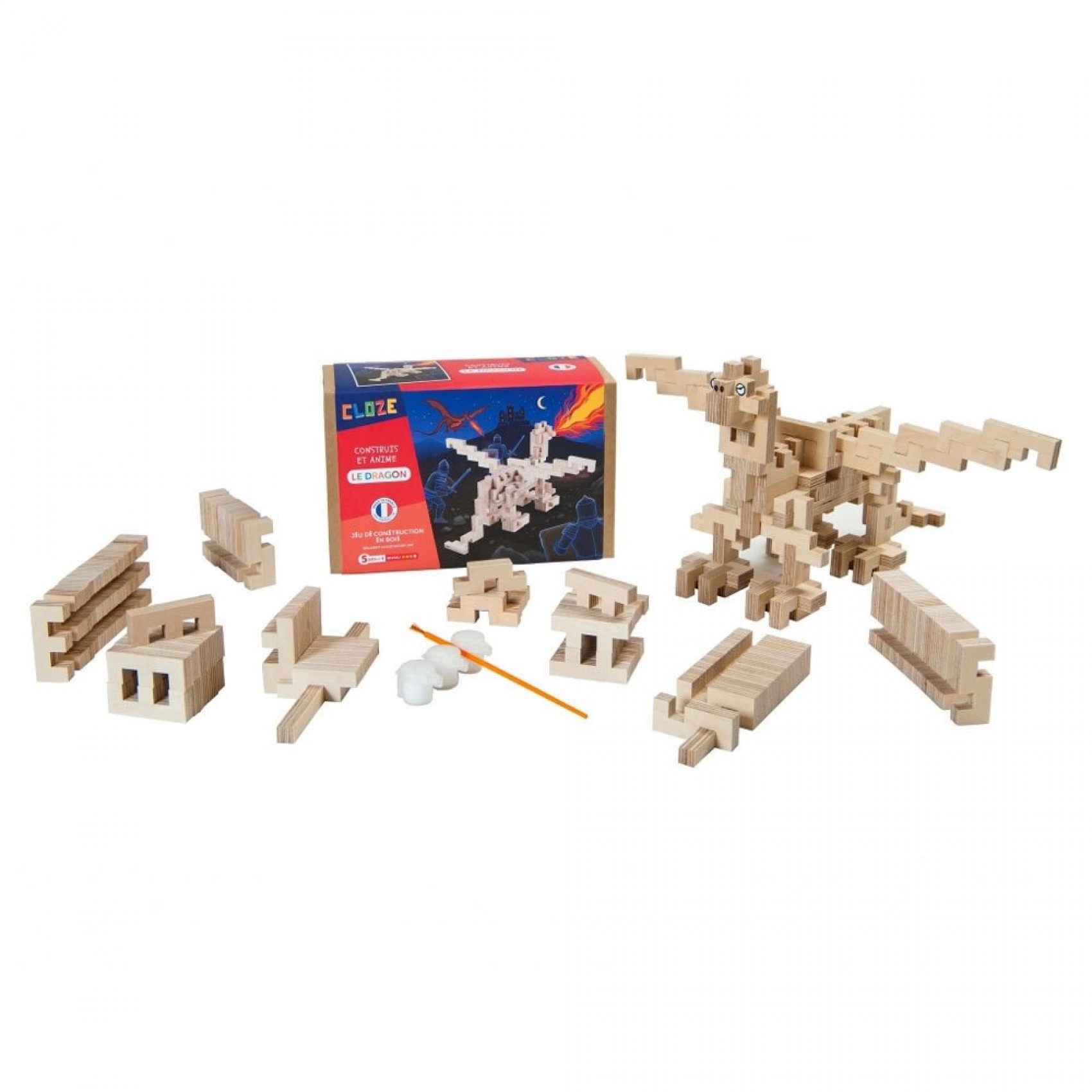 Kit créatif Cloze construction Dragon - 81 pièces - Cloze ...