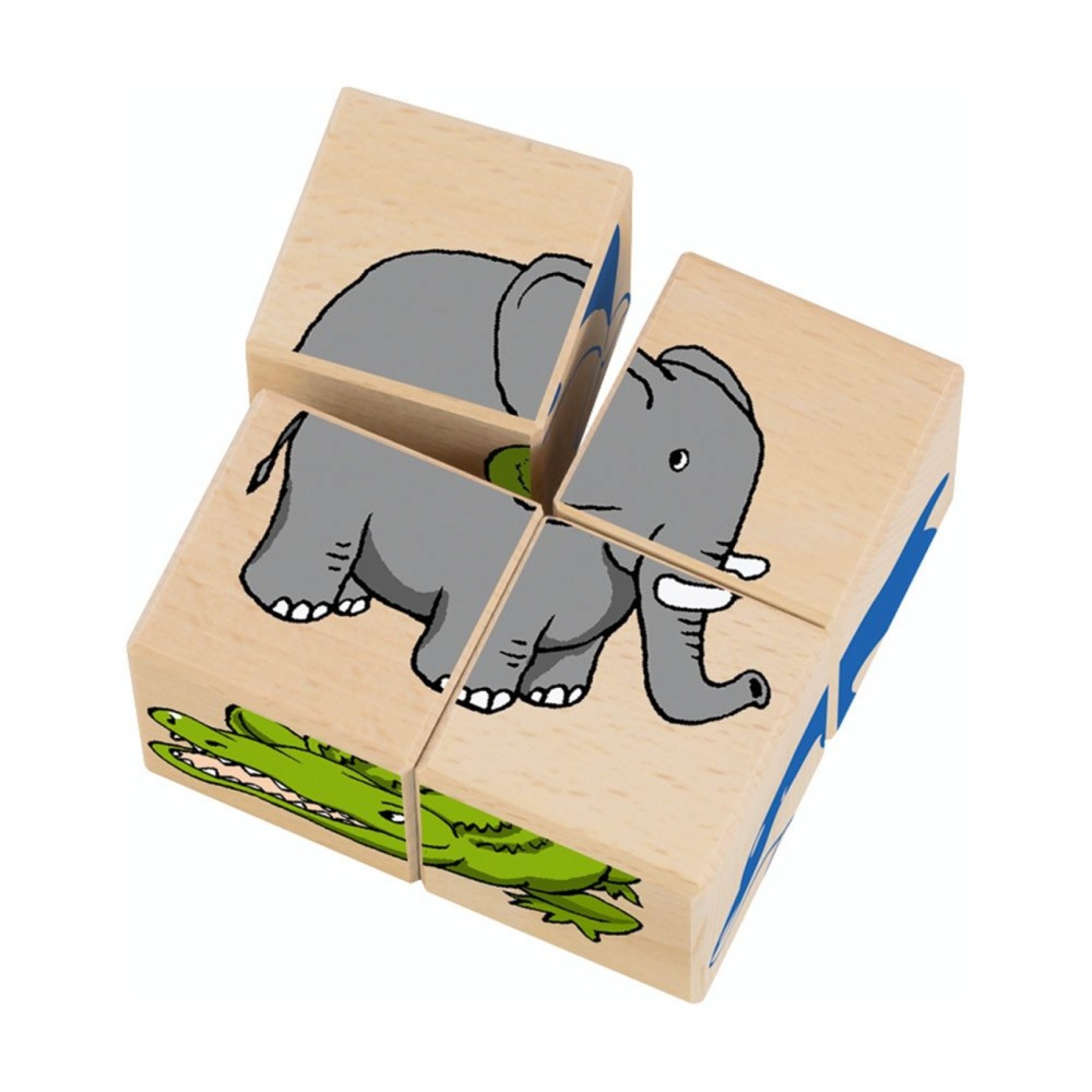 Cubes en bois Zoo - Selecta | Jeujouethique.com