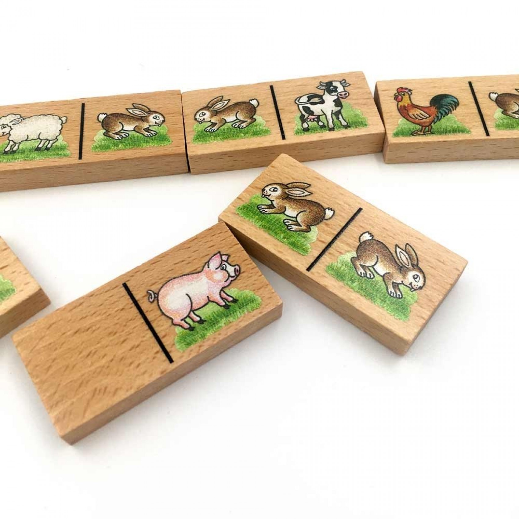 Dominos en bois des animaux de la ferme - Artisan du Jura ...