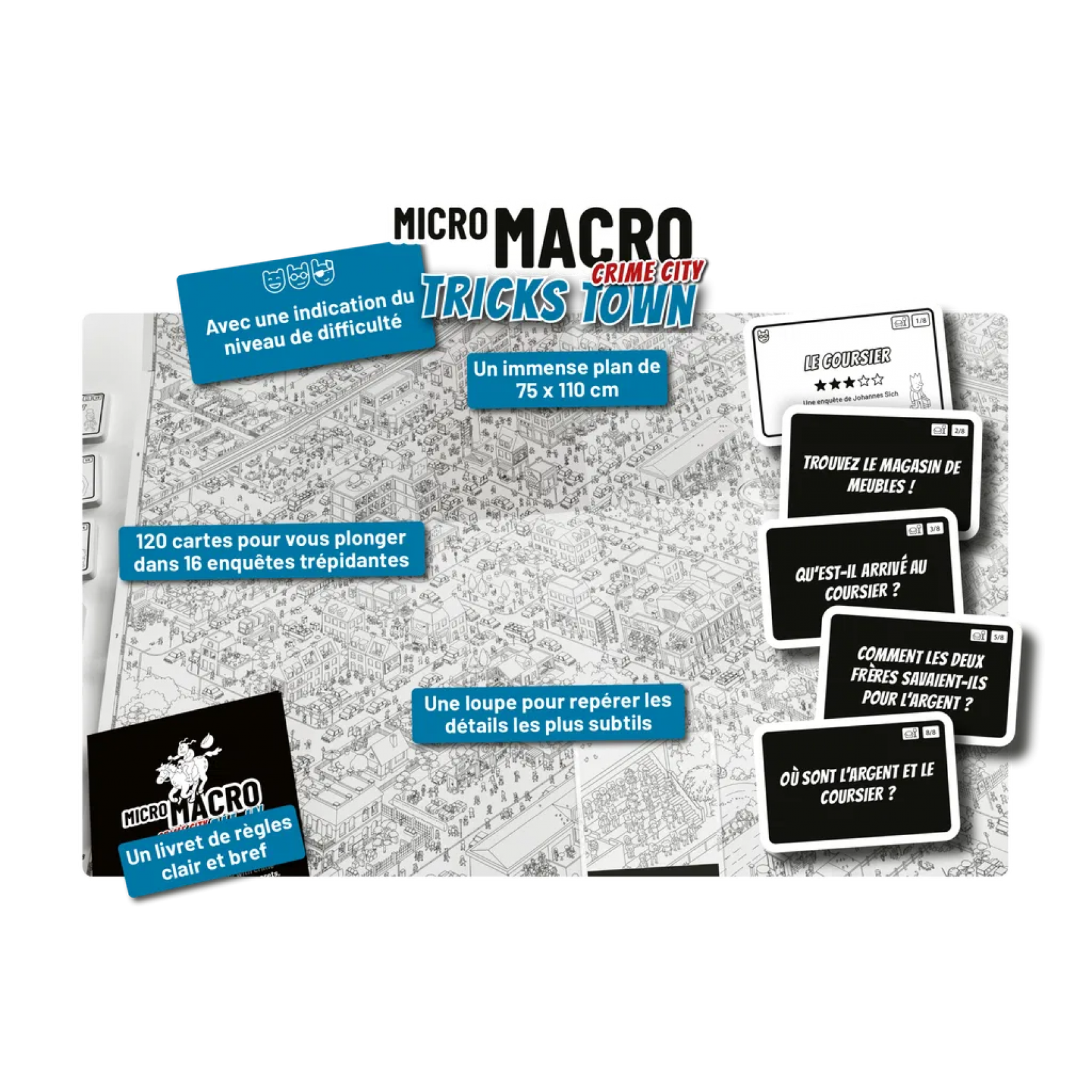 Micro Macro Crime City Tricks Town - Jeu d'observation - Blackrock games