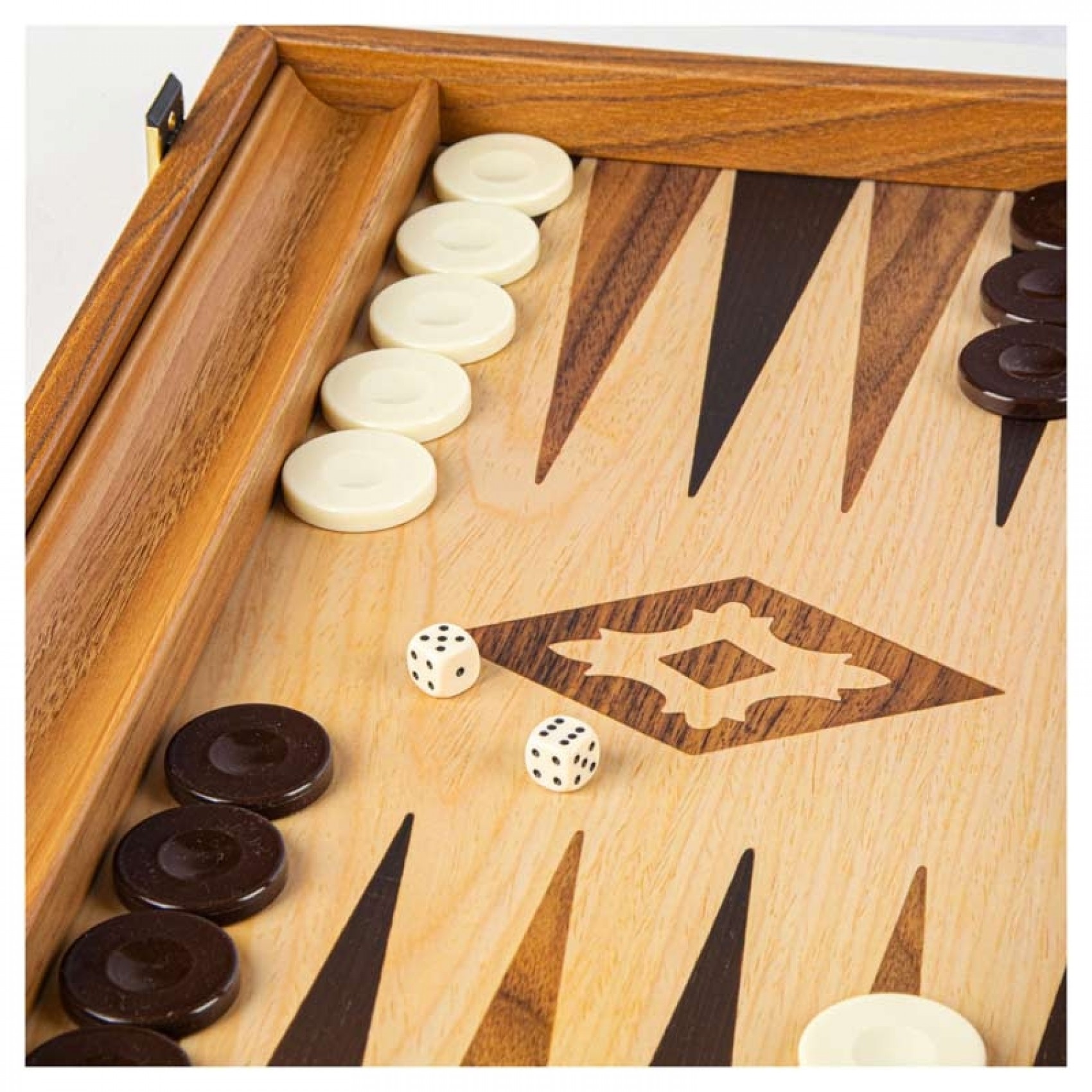 Jeu de Backgammon Luxe - Noyer - Manopoulos | Jeujouethique.com
