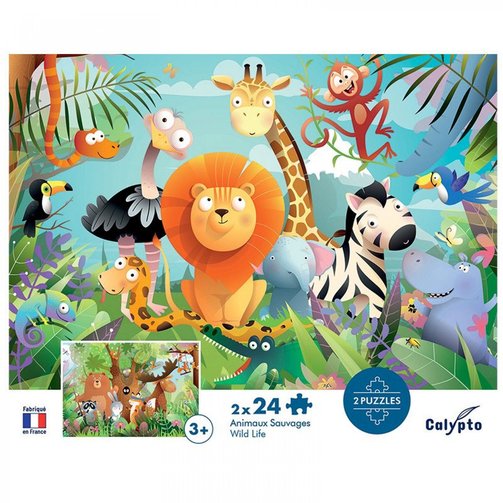 Puzzles 24 pièces Animaux sauvages | Jeujouethique.com