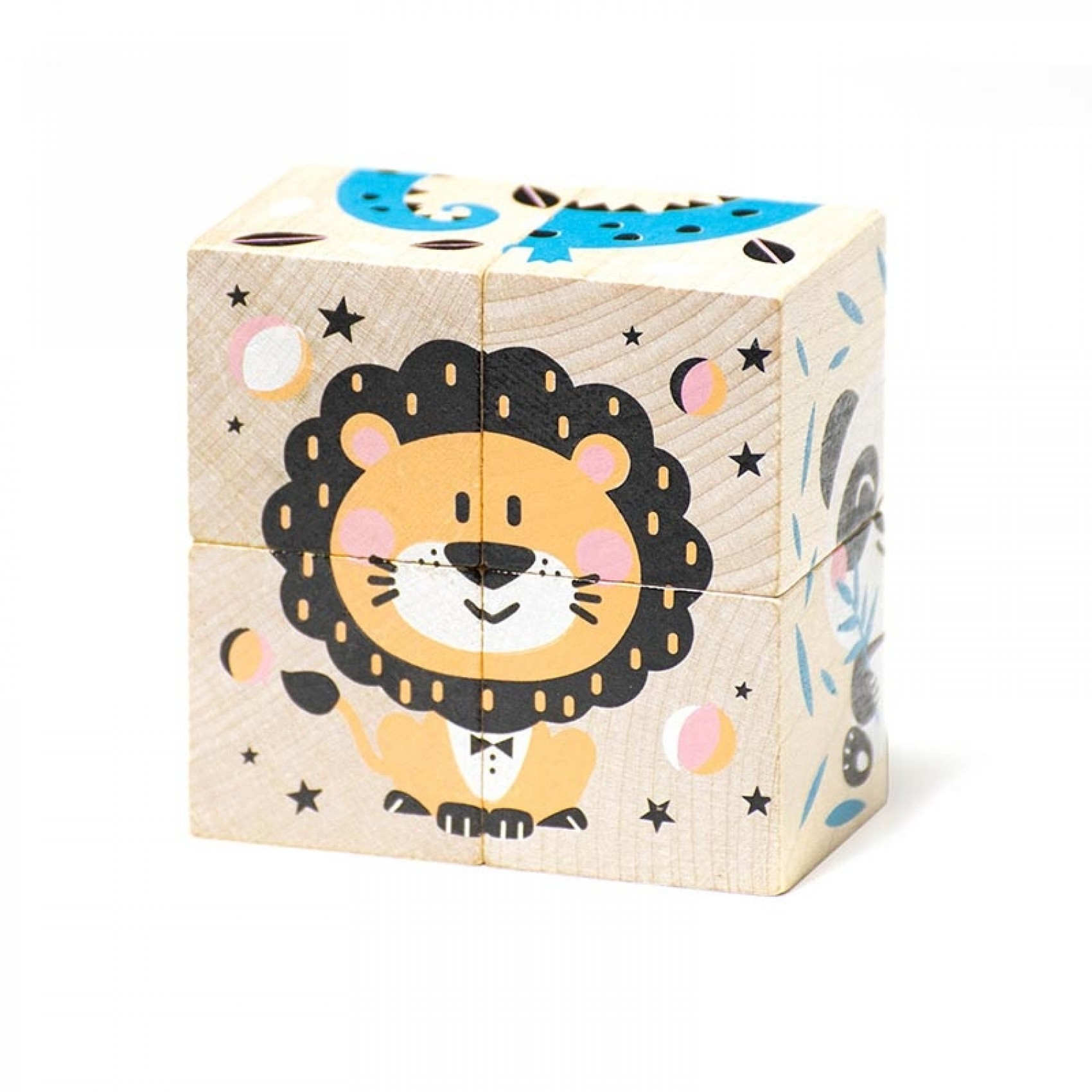 Puzzle cube animaux en bois - Cubika | Jeujouethique.com
