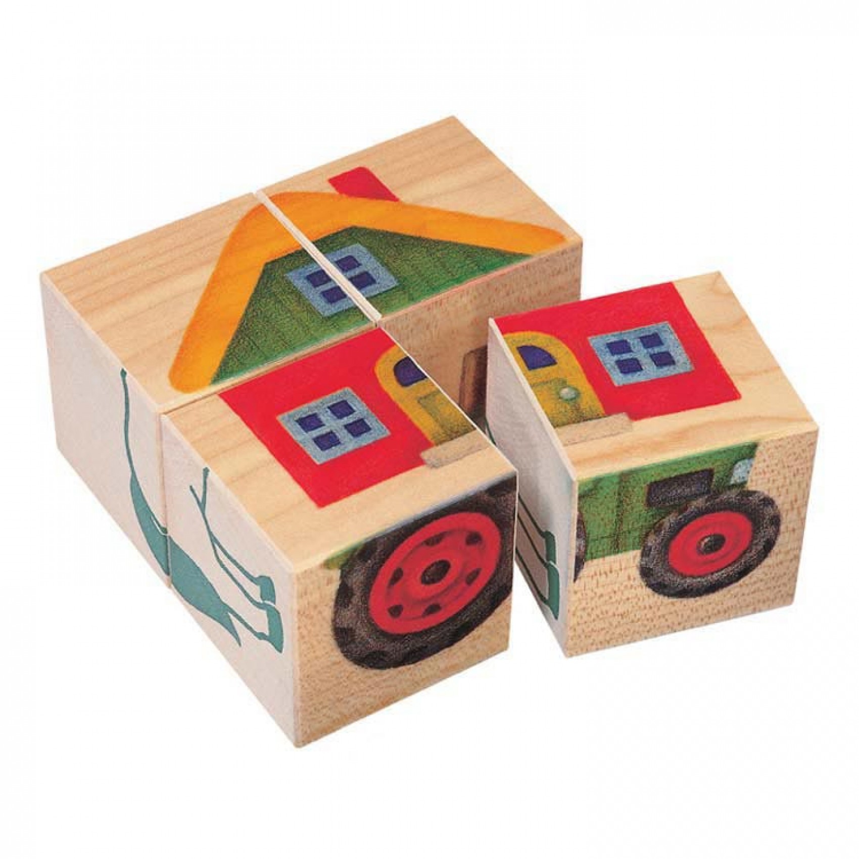 Cubes en bois La Ferme - Selecta | Jeujouethique.com
