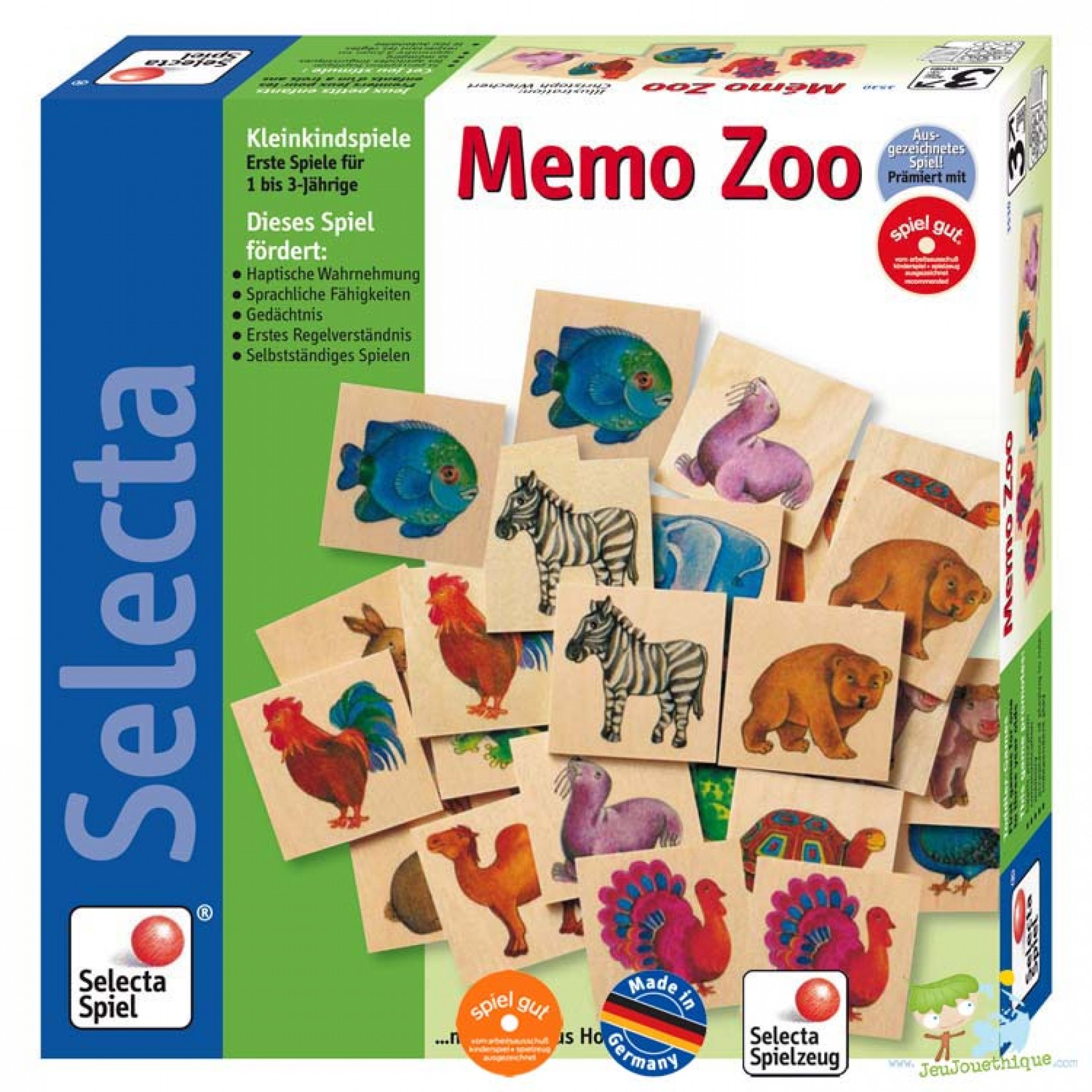 Mémo Zoo, un mémory en bois - Selecta | Jeujouethique.com